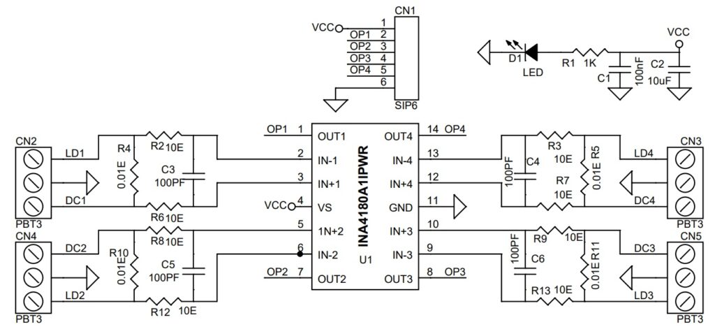 4 Channel Current Sense Amplifier - Low and High-Side Voltage Output ...