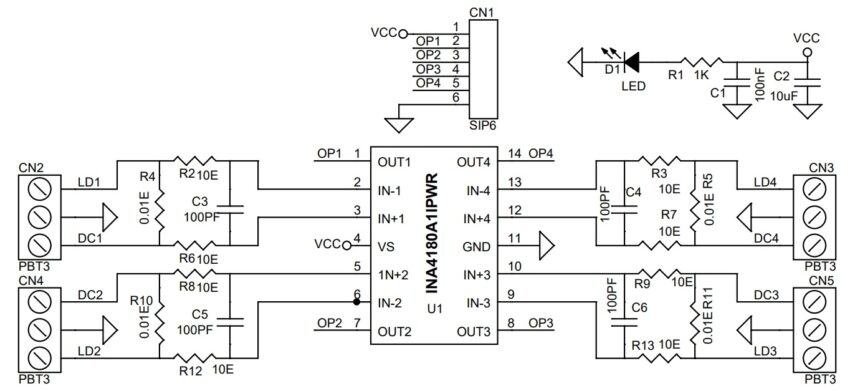 4 Channel Current Sense Amplifier - Low and High-Side Voltage Output ...