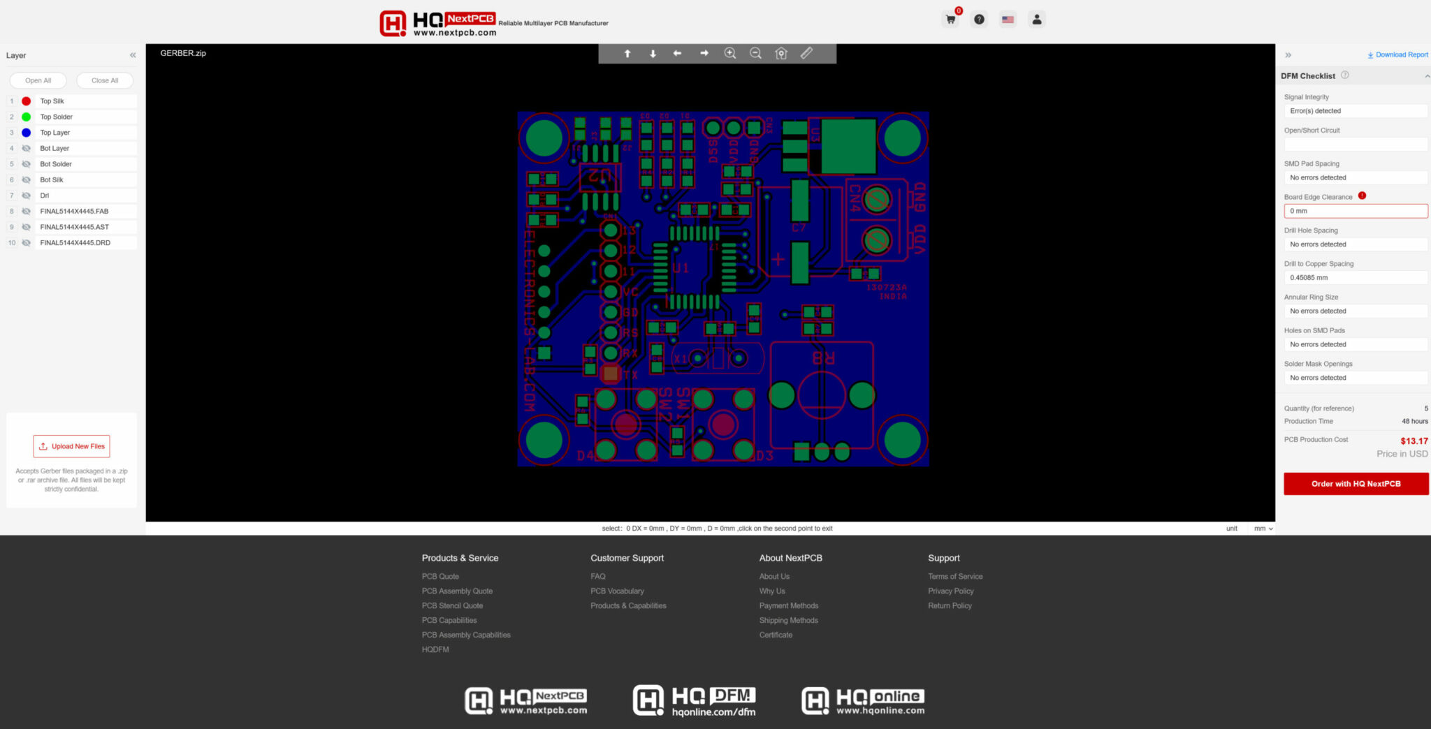 Free-Online-PCB-Gerber-Viewer-and-DFM-Tool-HQDFM-HQ-NextPCB - Electronics-Lab.com