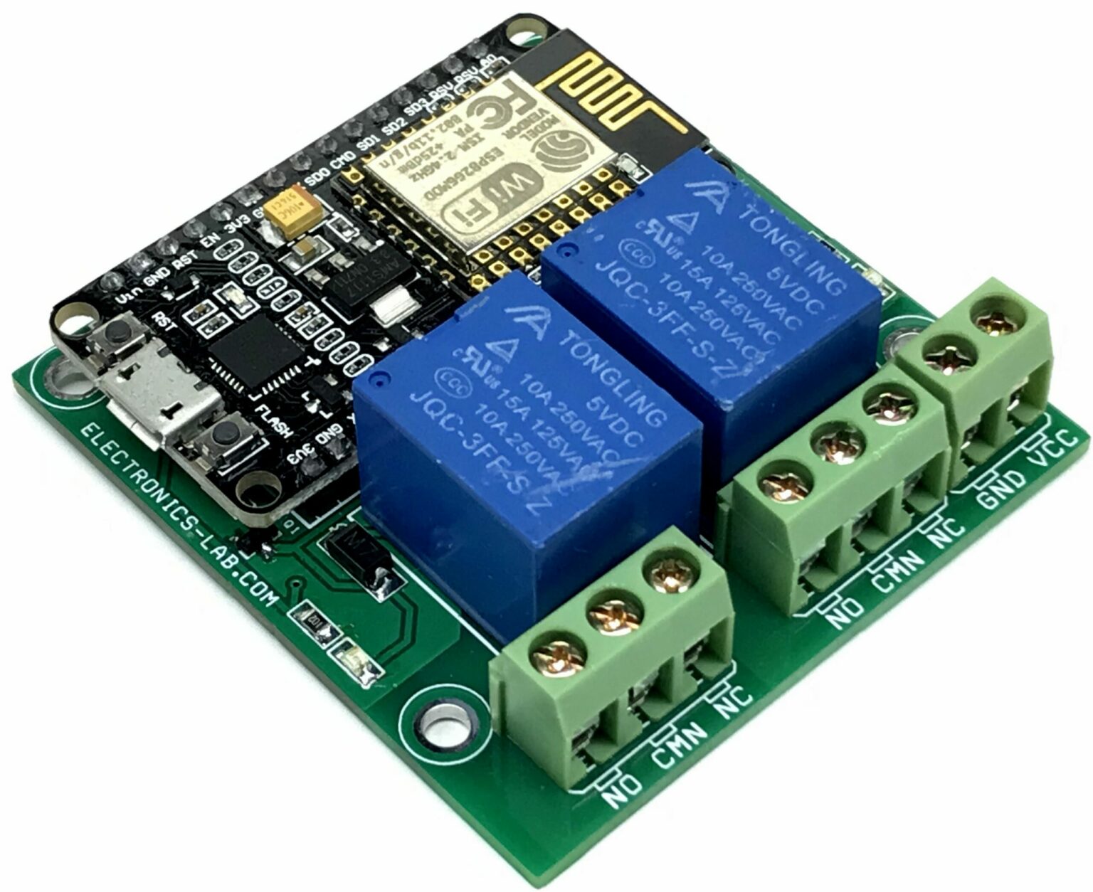 2 Channel Wi-Fi Relay Module Using ESP8266 NodeMCU - Electronics-Lab