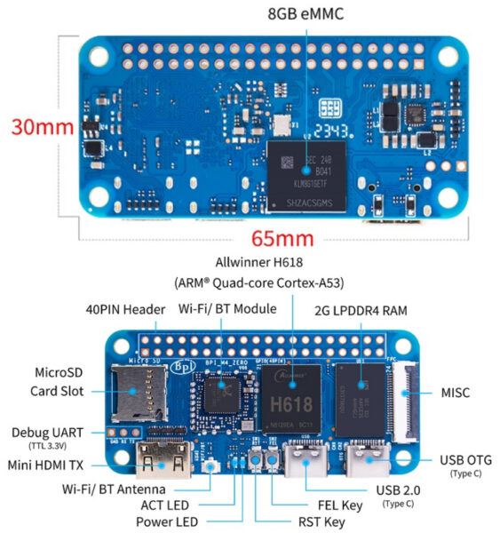 Banana Pi Bpi M4 Matches Raspberry Pi Zero W Form Factor Electronics Lab