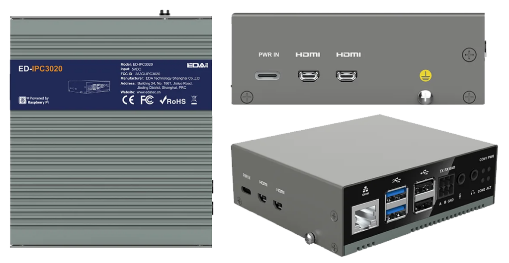 EDATEC ED-IPC3020 is A Fanless RPi 5 PC with M.2 SSD and RS485/RS232 Interfaces - Electronics-Lab