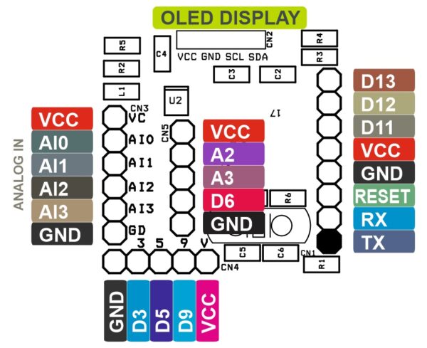 Arduino Compatible OLED Board with 4 Channel 16-Bit ADC - Electronics-Lab