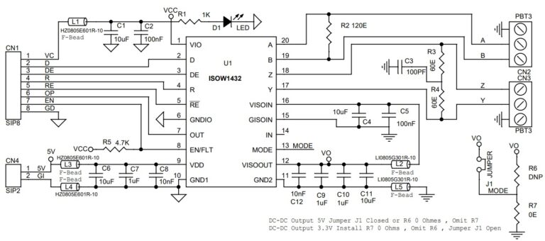 Isolated RS485/RS422 Transceiver with Integrated DC-DC Converter - Electronics-Lab