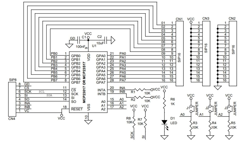 16 Bit I O Expander With Serial Interface Spi Or I2c Electronics