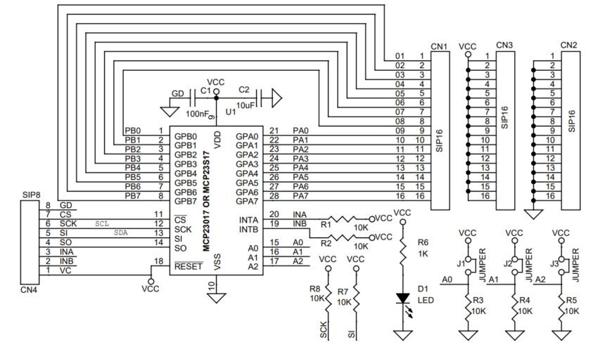 16-Bit I/O Expander with Serial Interface (SPI or I2C) - Electronics-Lab