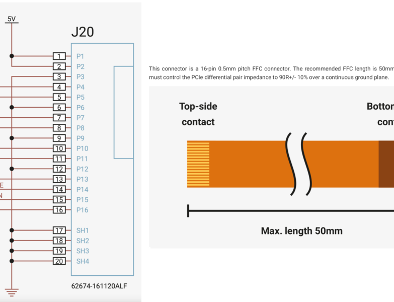 Raspberry Pi 5 PCIe Pinout cable - Electronics-Lab.com