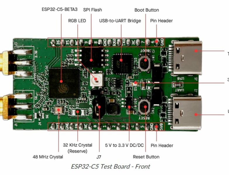 Key Components Of The Esp32 C5 Test Board Electronics