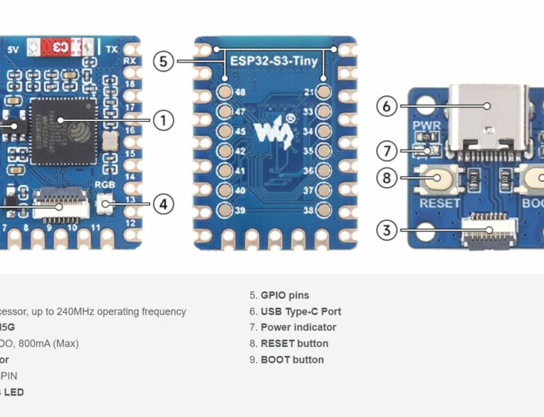 ESP32-S3 Mini Development Board Specifications - Electronics-Lab.com