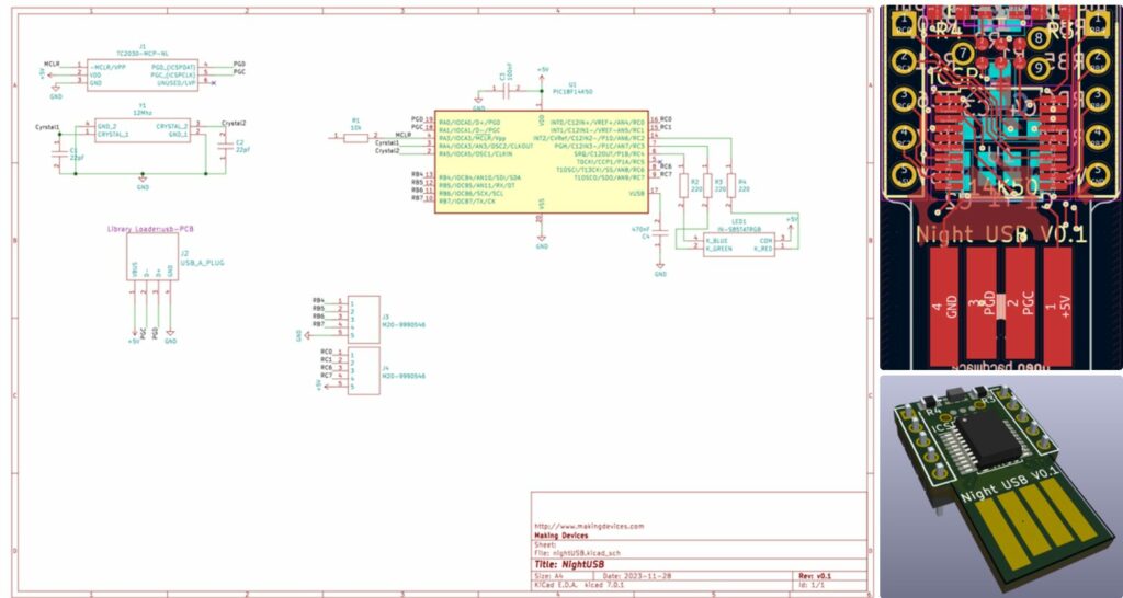 Making Devices NightUSB - A PIC18F14K50 Dev Board for USB ...
