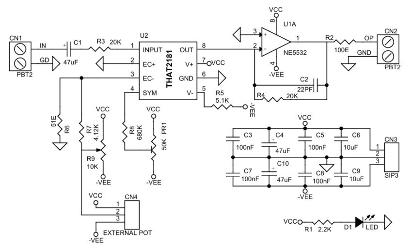 Voltage Controlled Amplifier - VCA - Electronics-Lab