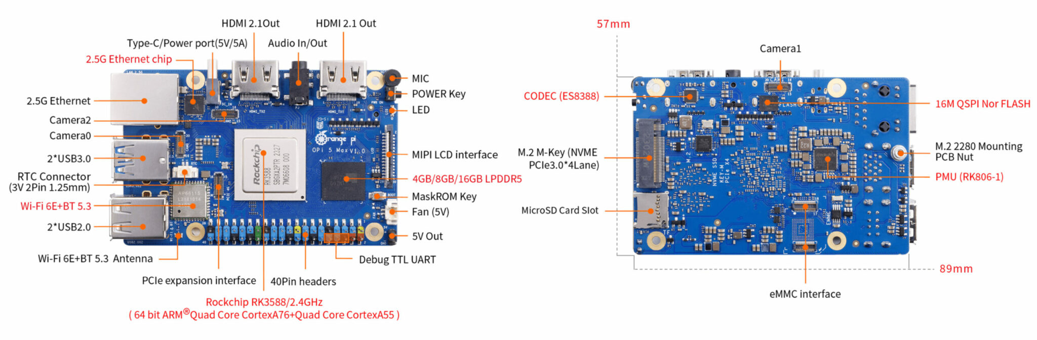 The New OrangePi 5 Max Features 2.5GbE Ethernet and M.2 M-Key Slot for ...
