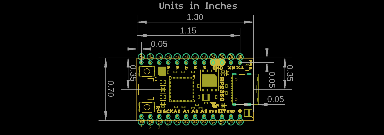 SparkFun_ProMicro_RP2350-Dimensions - Electronics-Lab