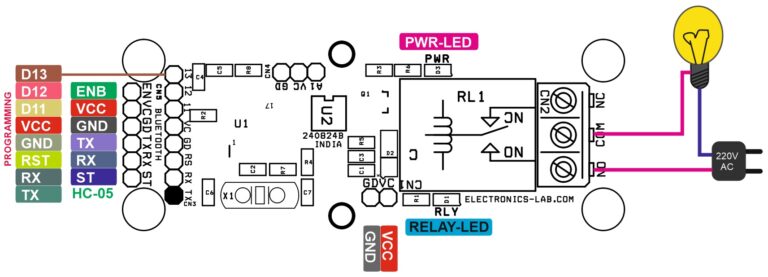 Arduino Bluetooth Relay Switch Electronics