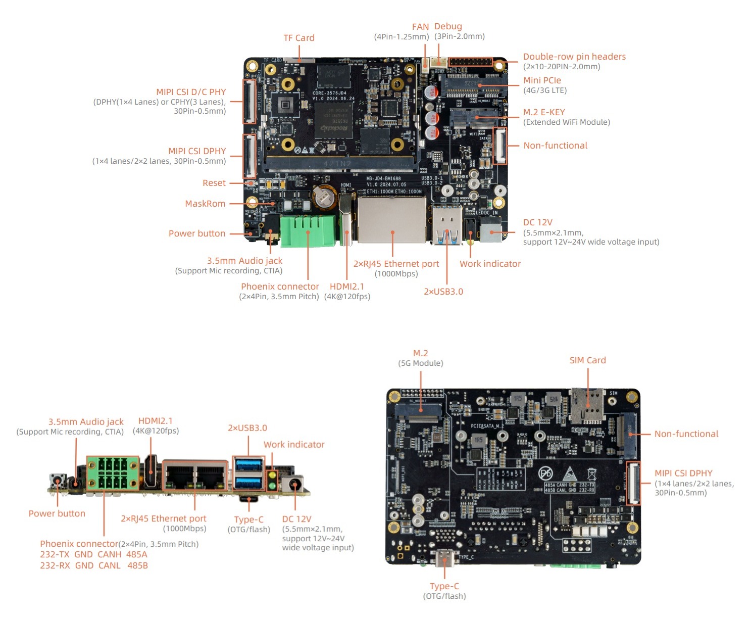 Firefly AIO-3576JD4 board specifications - Electronics-Lab