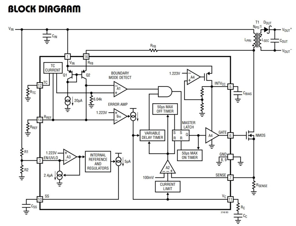 LT3748 chip block diagram - Electronics-Lab.com
