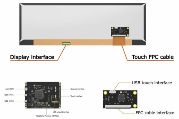 14-inch IPS touch display, driver board, and touch control board ...