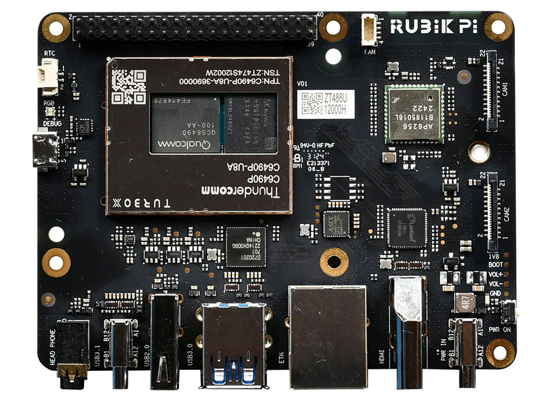 RUBIK Pi AI SBC with Qualcomm QCS6490 Platform, RP Support