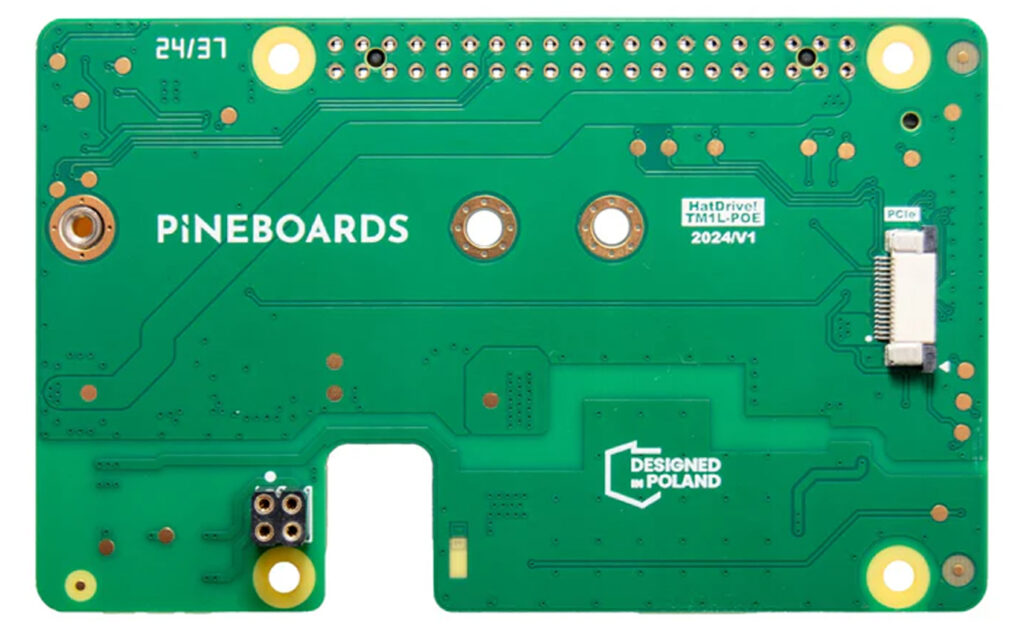 Pineboards HatDrive! PoE+ HAT for Raspberry Pi 5 with NVMe