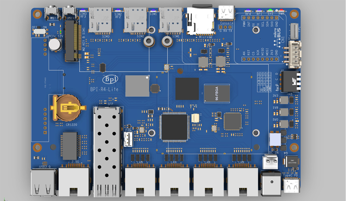 Banana Pi BPI-R4 Lite Router Board with 5G and Wi-Fi 7