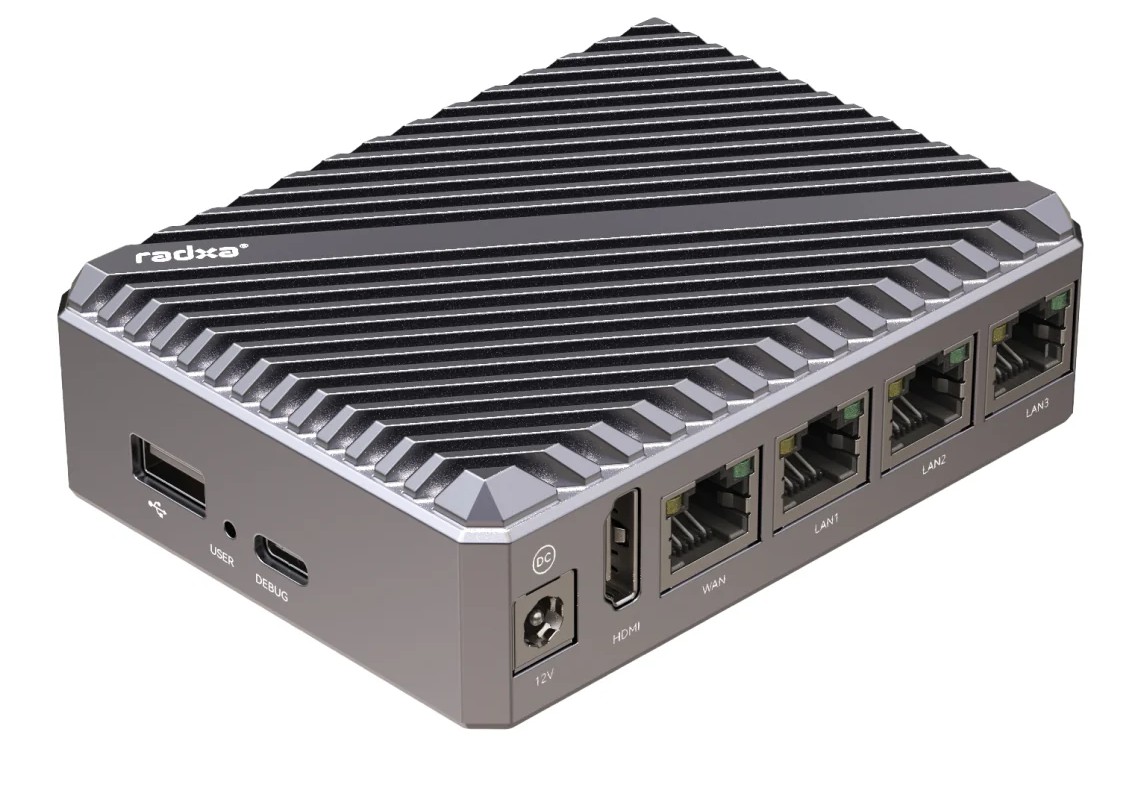 Radxa E24C: Fanless router with 4x GbE, HDMI, NVMe.