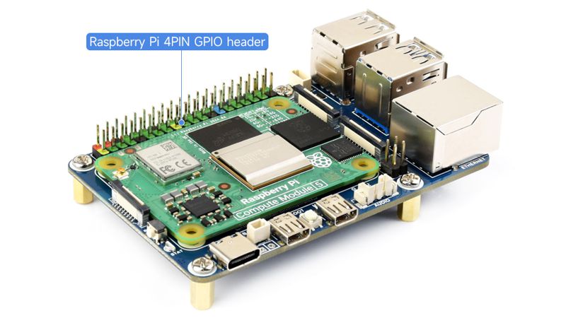 Waveshare CM5 to Pi 5 Adapter Board Adds USB Audio and PCIe Support ...