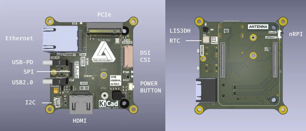 Compact Raspberry Pi CM5 carrier board with M.2 and sensors