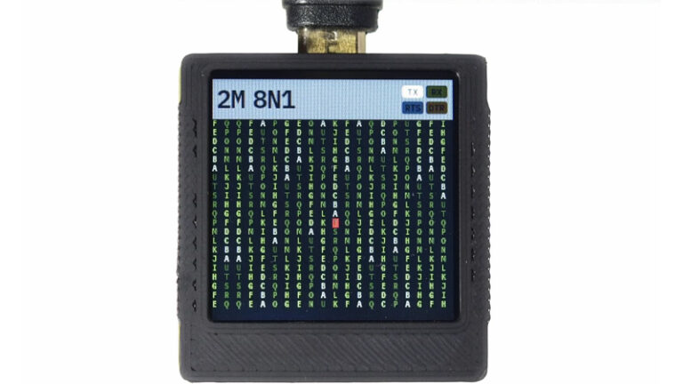 RP2040 USB-to-serial adapter with display, ANSI support.