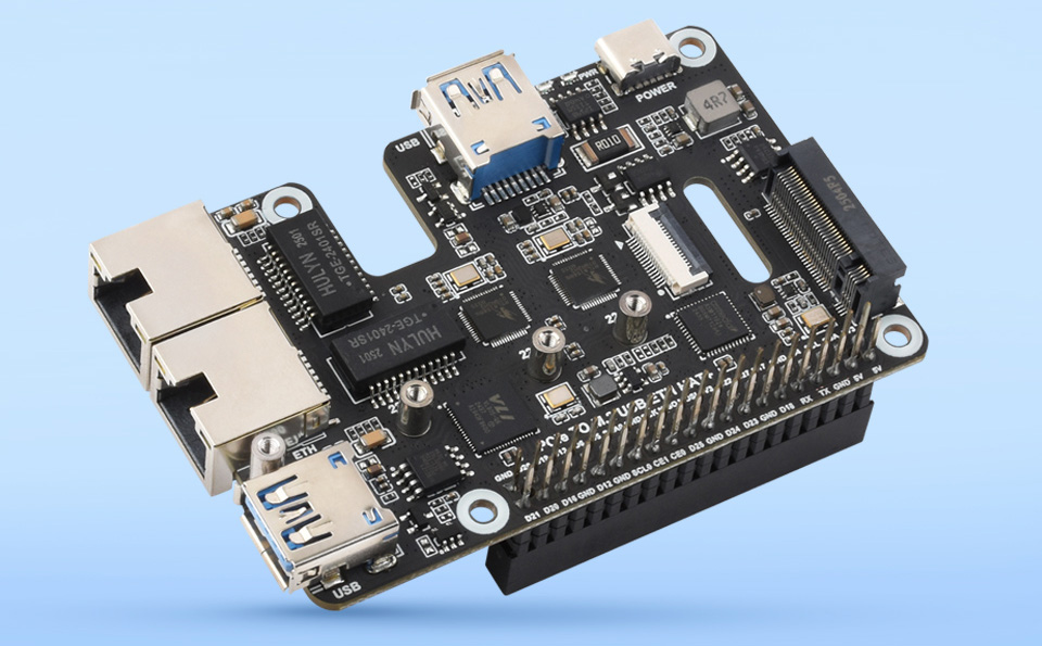 Waveshare PCIe HAT+ Adds NVMe, Dual 2.5GbE, USB 3.2 to Raspberry Pi 5 ...