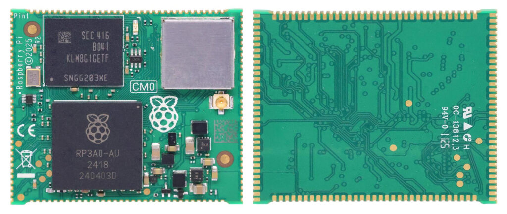 Raspberry Pi Cm0 Compact Castellated Compute Module With Rp3a0 Sip Electronics Lab