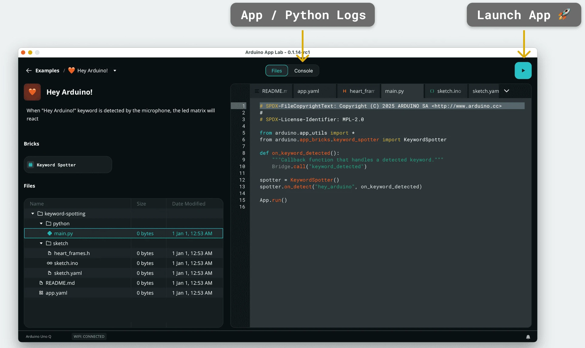 Arduino App Lab Interface - Electronics-Lab