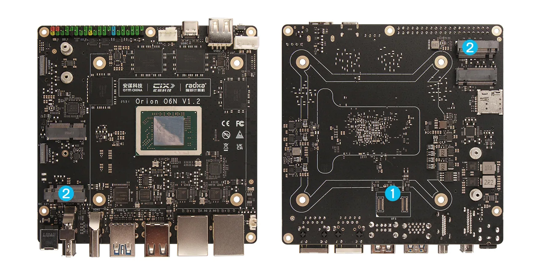Radxa Orion O6N Nano-ITX SBC featues Cix P1(CD8160) SoC with 30 TOPS AI ...