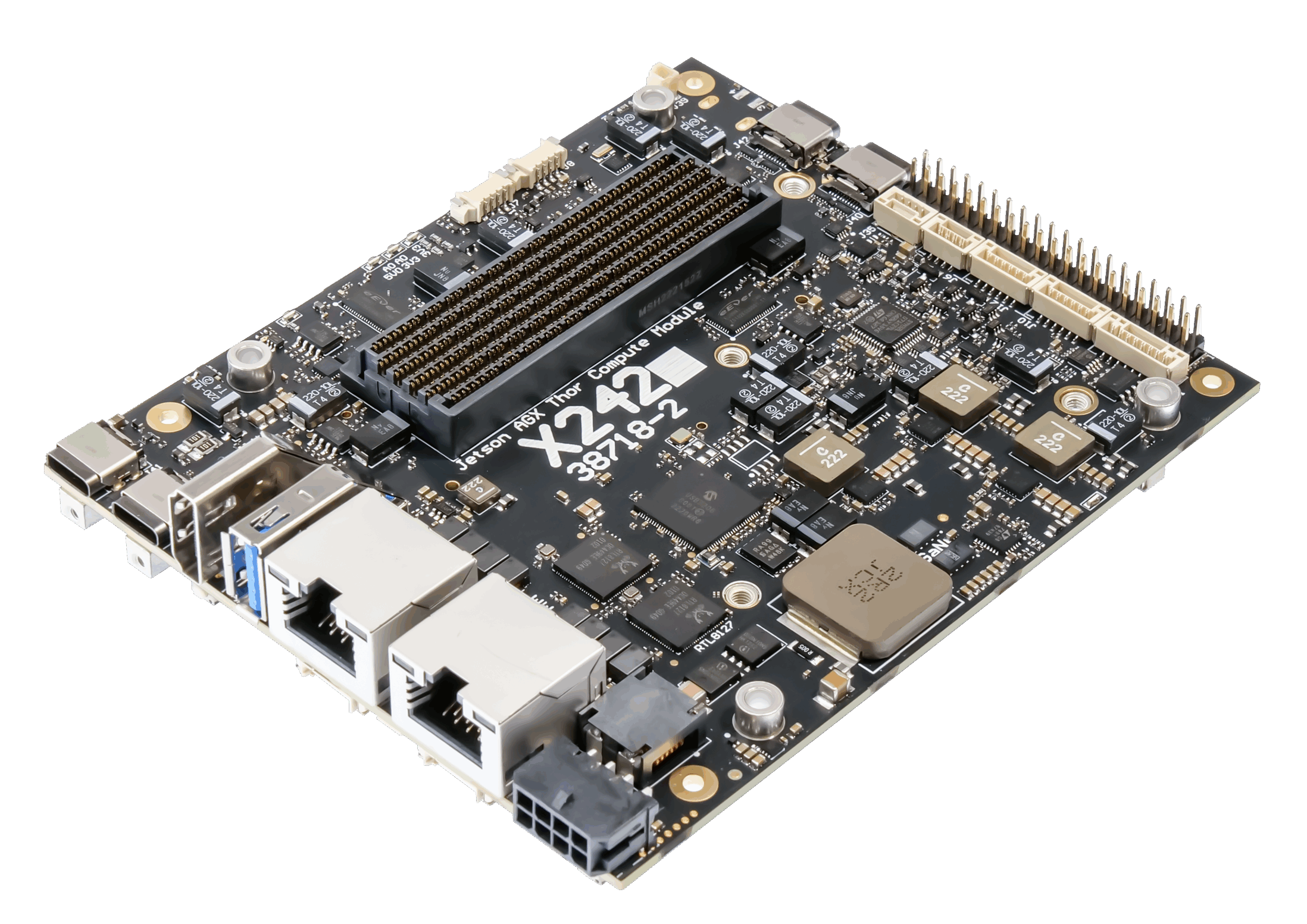 Industrial carrier board for Jetson T5000 with PCIe Gen5