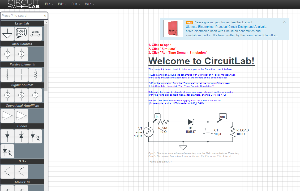 Electronic Circuit Design / Simulation Software - Electronics Lab